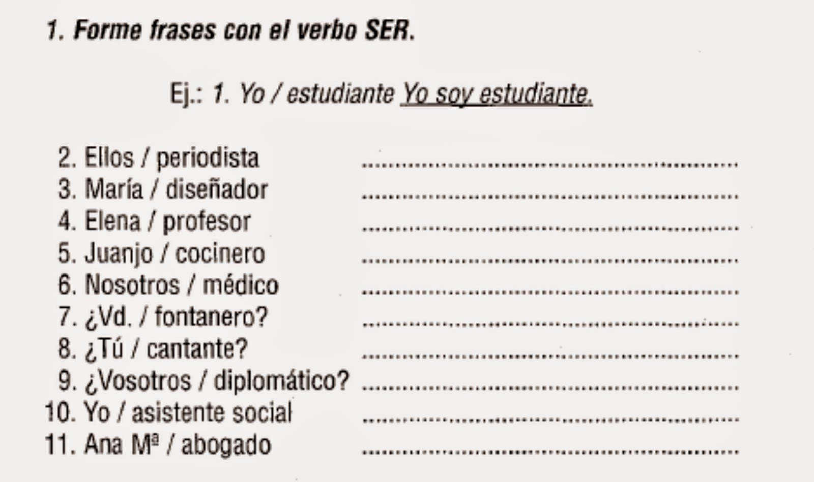 ¡Aprende Español! : EL VERBO SER (PRESENTE) (A1)