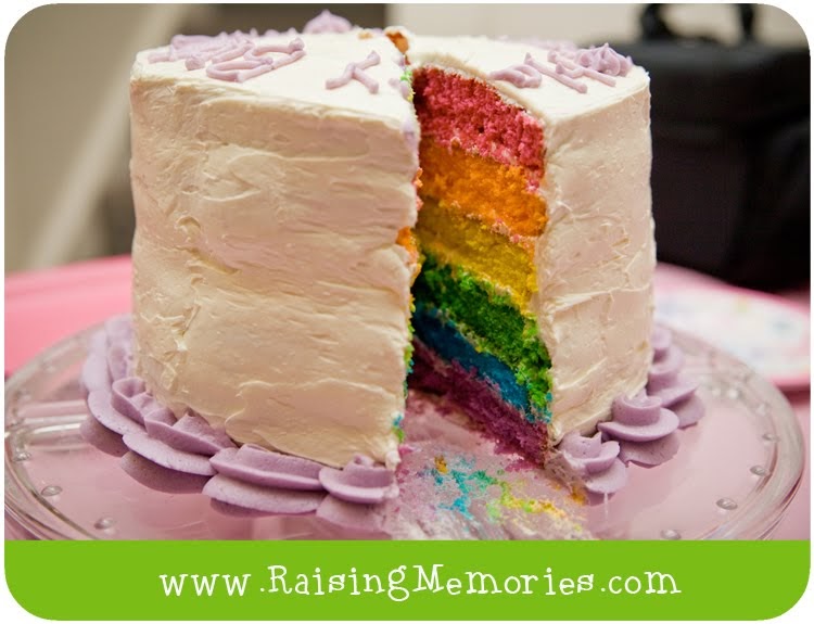 Easy Rainbow Cake! (with cake mix & frosting!)