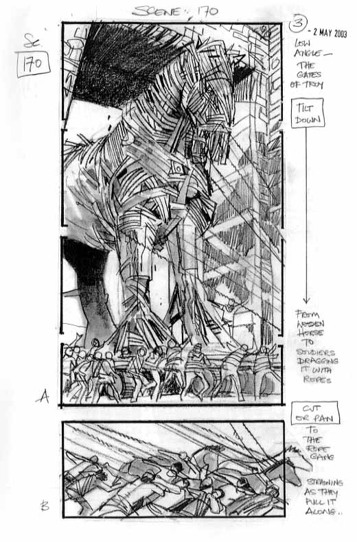 Modelos de storyboards: Storyboard do filme Troy (2004) - Troia