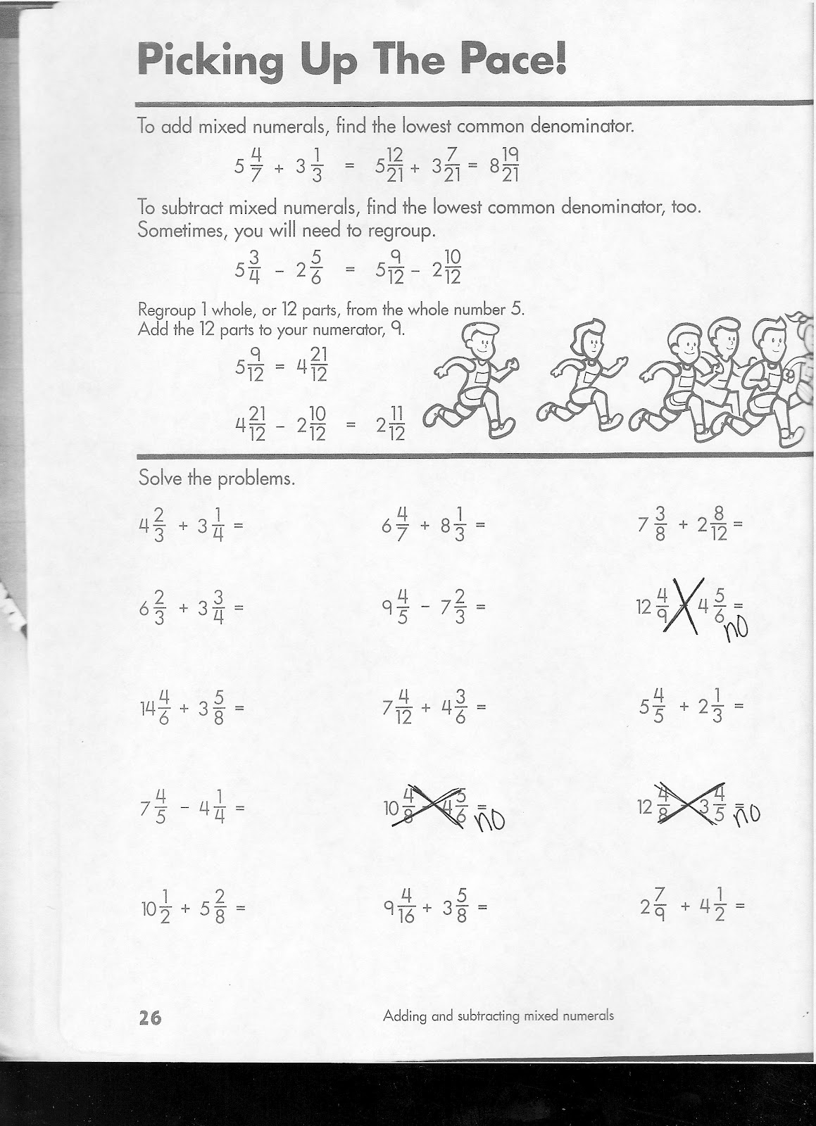 ASI Math 5th Grade 2011-2012: Add and Subtract Mixed Numbers (Practice #10)