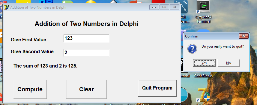 Free Programming Source Codes And Computer Programming Tutorials Addition Of Two Numbers In Delphi