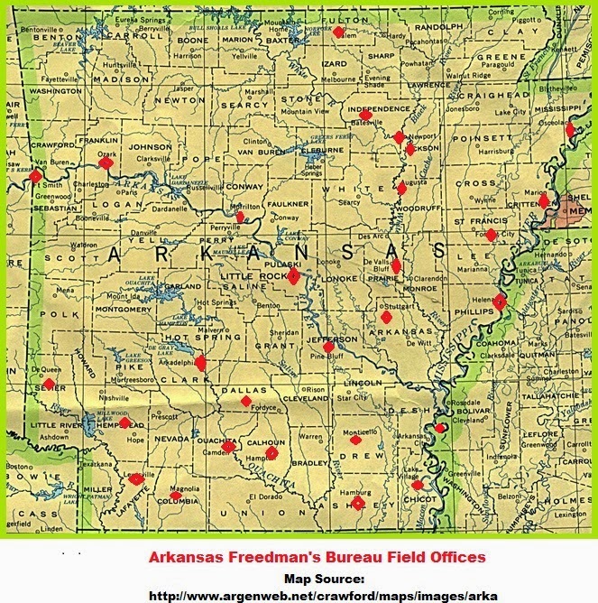 My Ancestor's Name: Freedmen's Bureau Office Locations in Arkansas