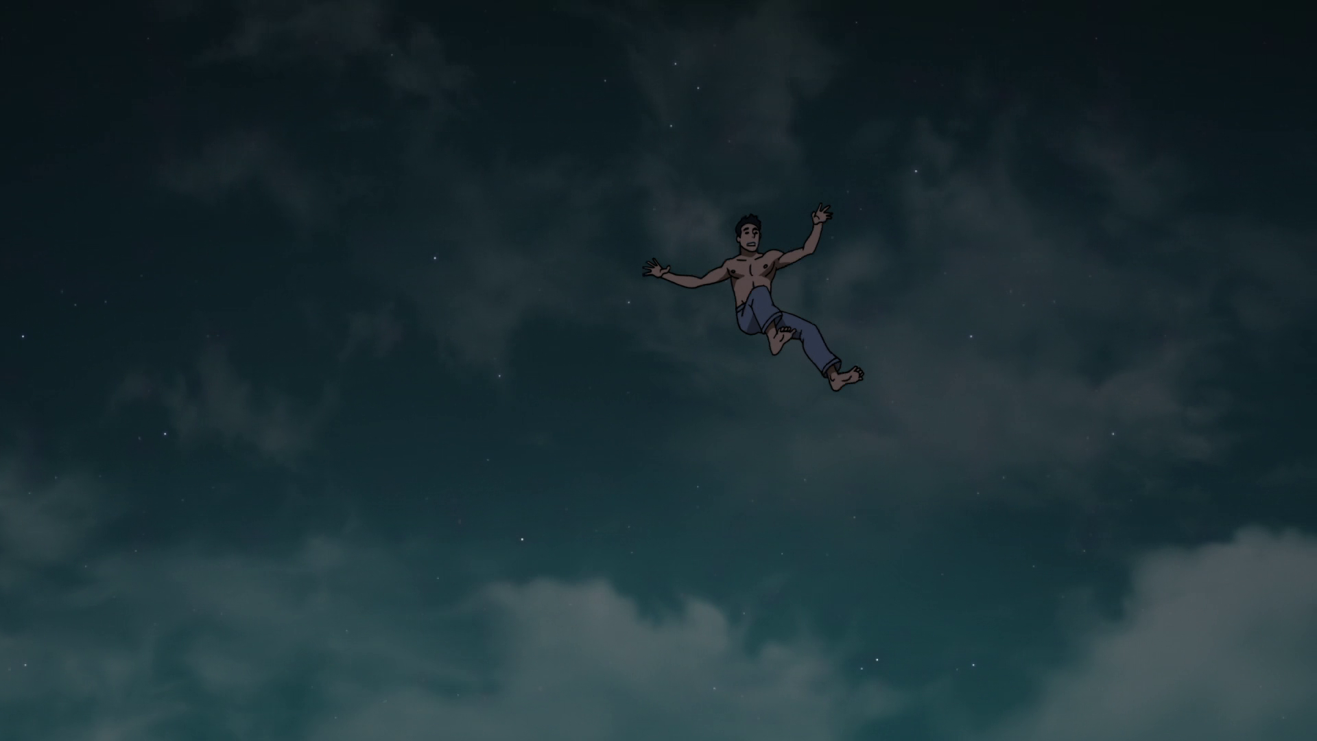 Invincible Flying Bare-Chested