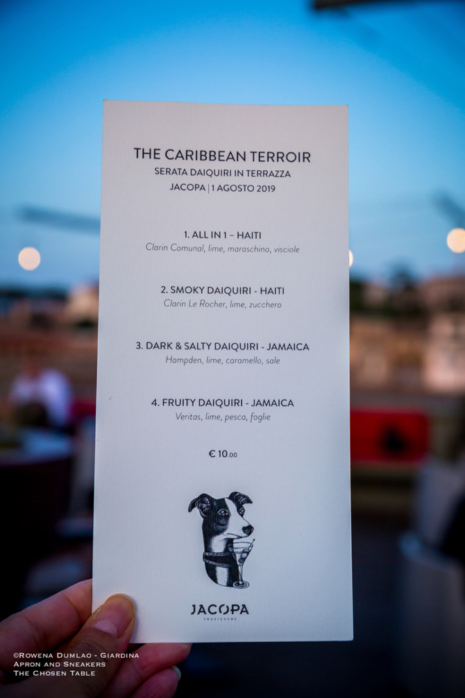 Jacopa Rooftop Terrace in Rome, Italy: The Carribean Terroir Daiquiri Night