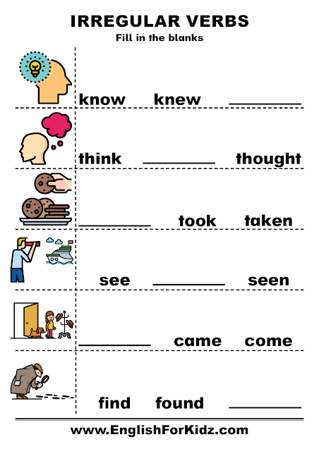 Irregular Verbs Exercises and Worksheets