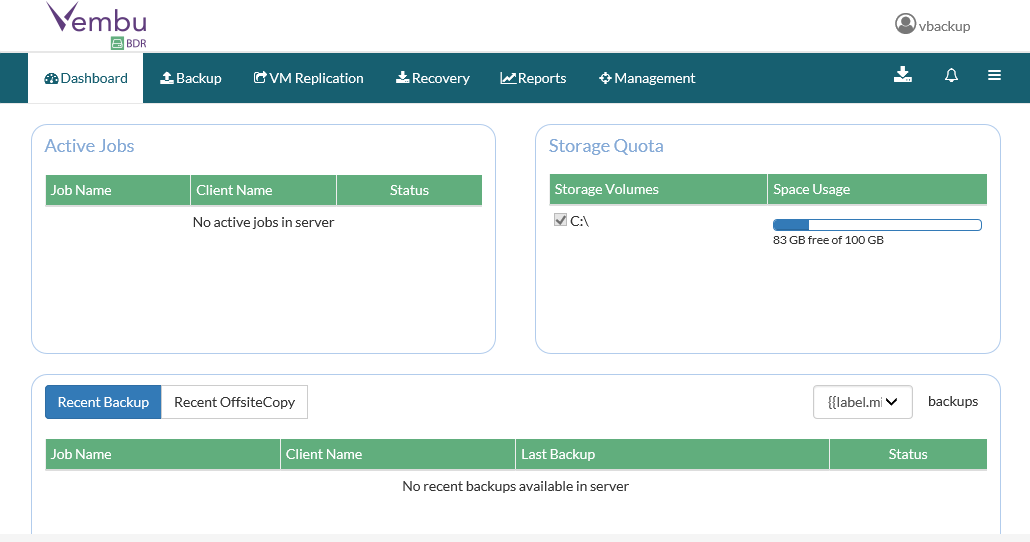 Vembu: BDR características | SYSADMIT