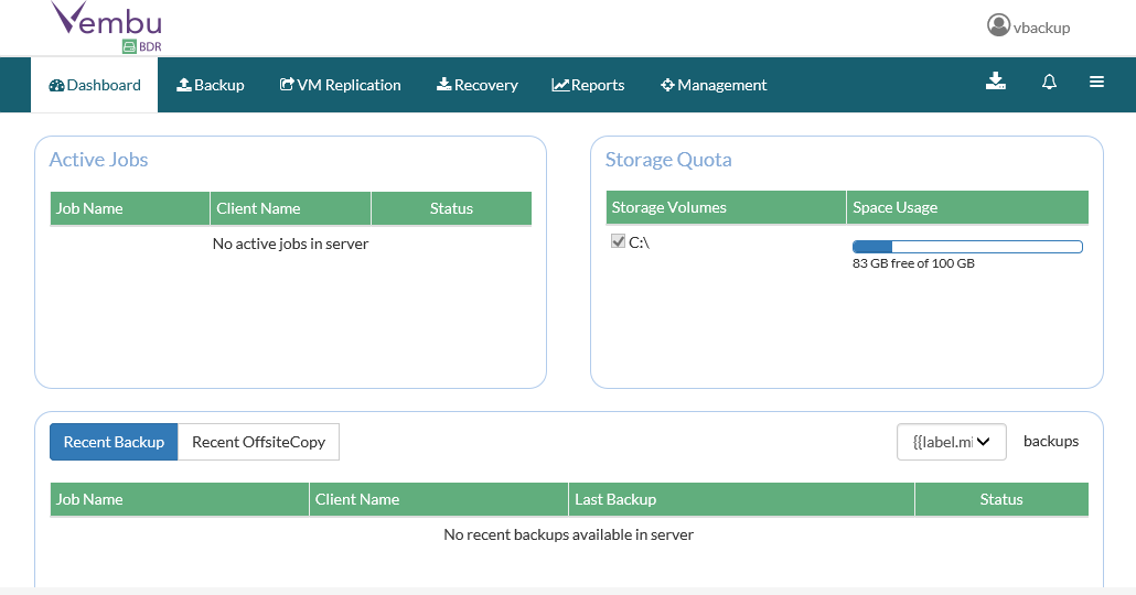 Vembu: BDR características | SYSADMIT