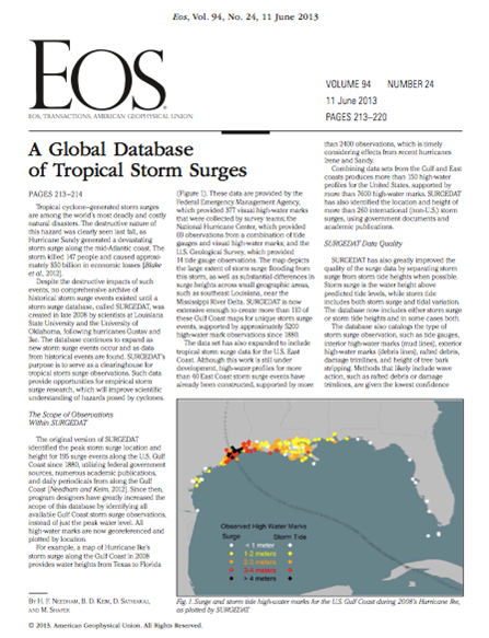 Hurricane Hal's Storm Surge Blog: Catching Up with News from the Past Year