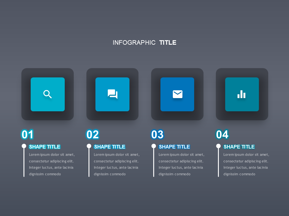 Square Horizontal List PowerPoint Templates - PowerPoint Free