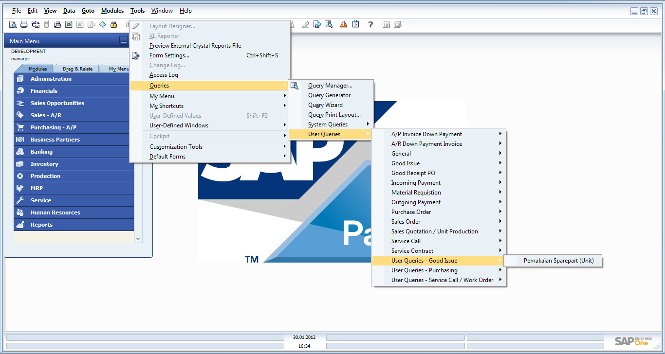 SAP Business One: Cara membuat Query Di SAP business One