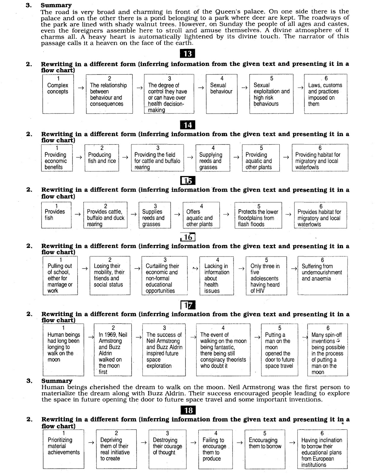 Hsc seen passage for Question No Flow Chart with answer Test Paper ...