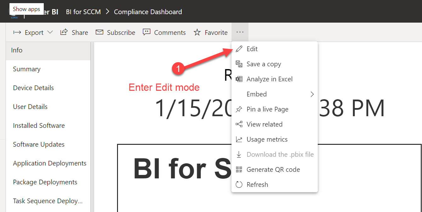 Create an Executive Dashboard using BI for SCCM