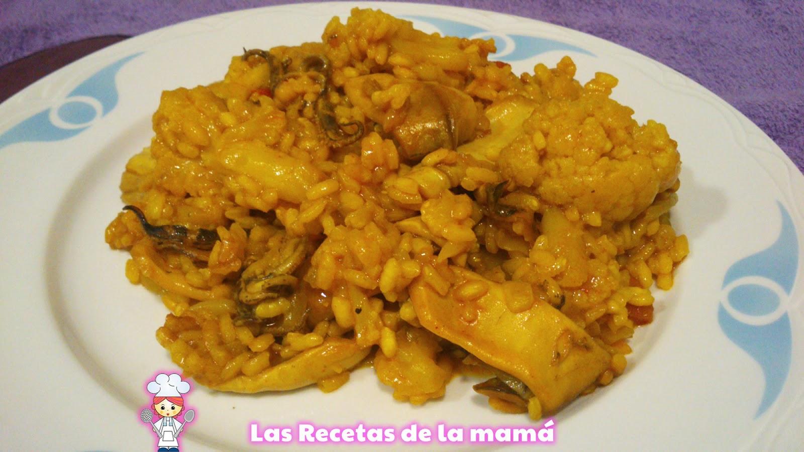 Las recetas de la Mamá: Receta de Arroz con Calamares y Coliflor