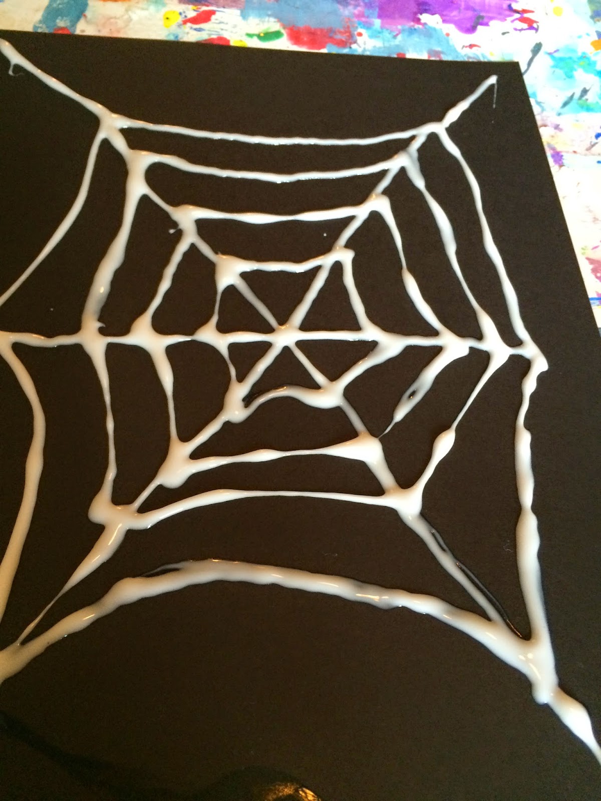 Mini Monets and Mommies: Halloween Glitter Spider Web Kids' Art Activity