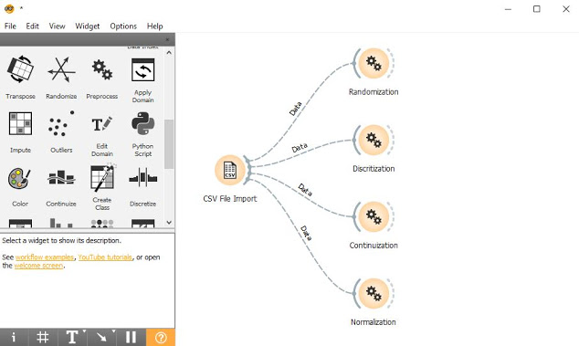 Data Pre-processing and text analytics using Orange