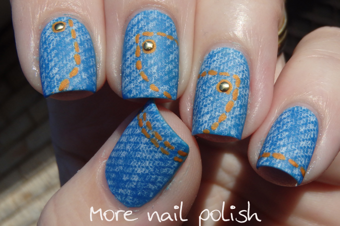 Jeans nails for Jeans for Genes Days ~ More Nail Polish
