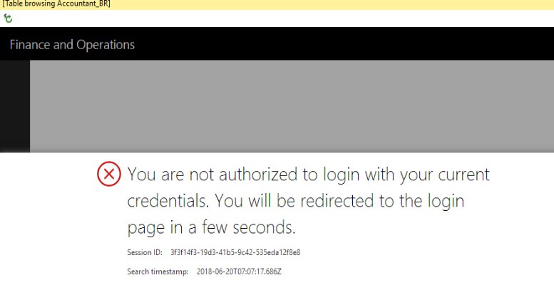 Dynamics AX/365FO: d365FO - Table browser error - You are not ...
