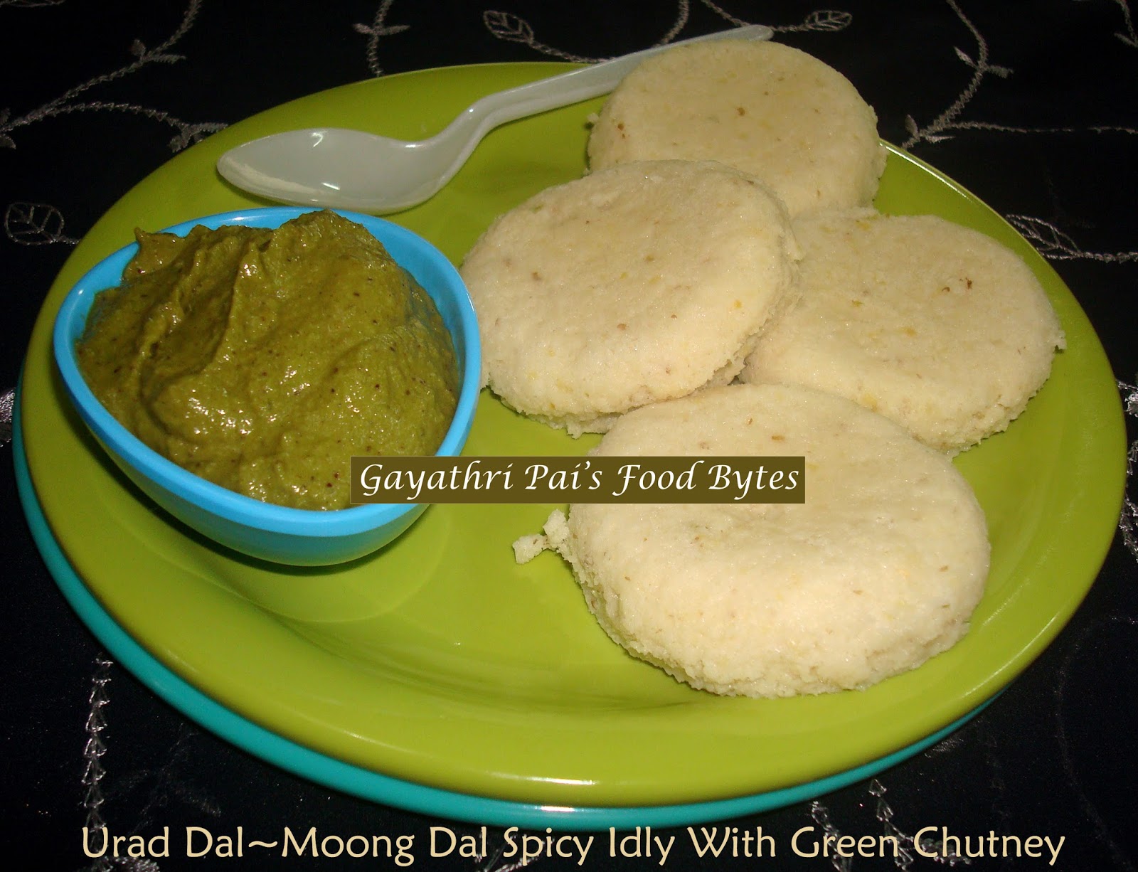 Gayathri Pai's Food Bytes: Urad dal~Moong dal Spicy Idly.
