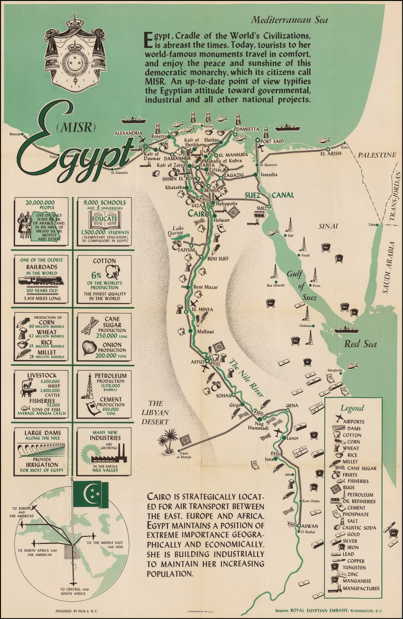 Great Egypt: Map promoting Egyptian tourism