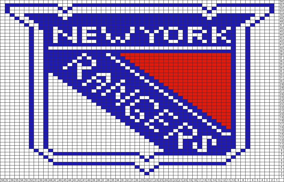 I Knit With Hockey Sticks: New York Rangers Logo Knitting Chart