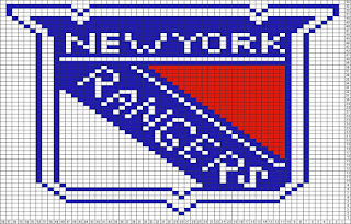 I Knit With Hockey Sticks: New York Rangers Logo Knitting Chart