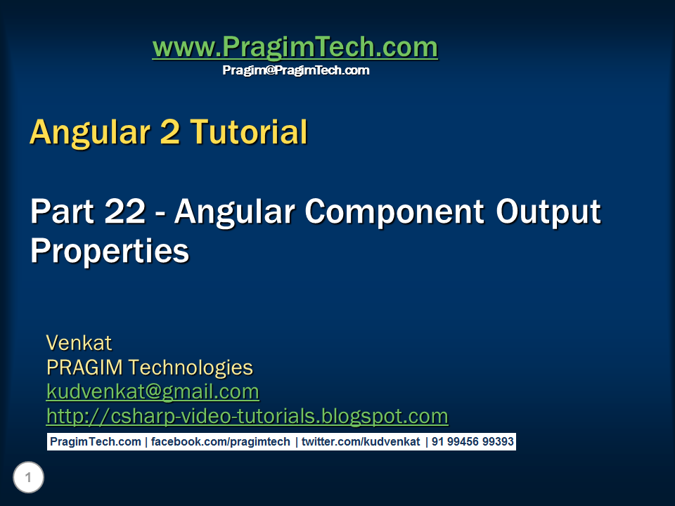 Sql server, .net and c# video tutorial: Angular component output properties Sql server, .net and c# video tutorial: Angular component output properties