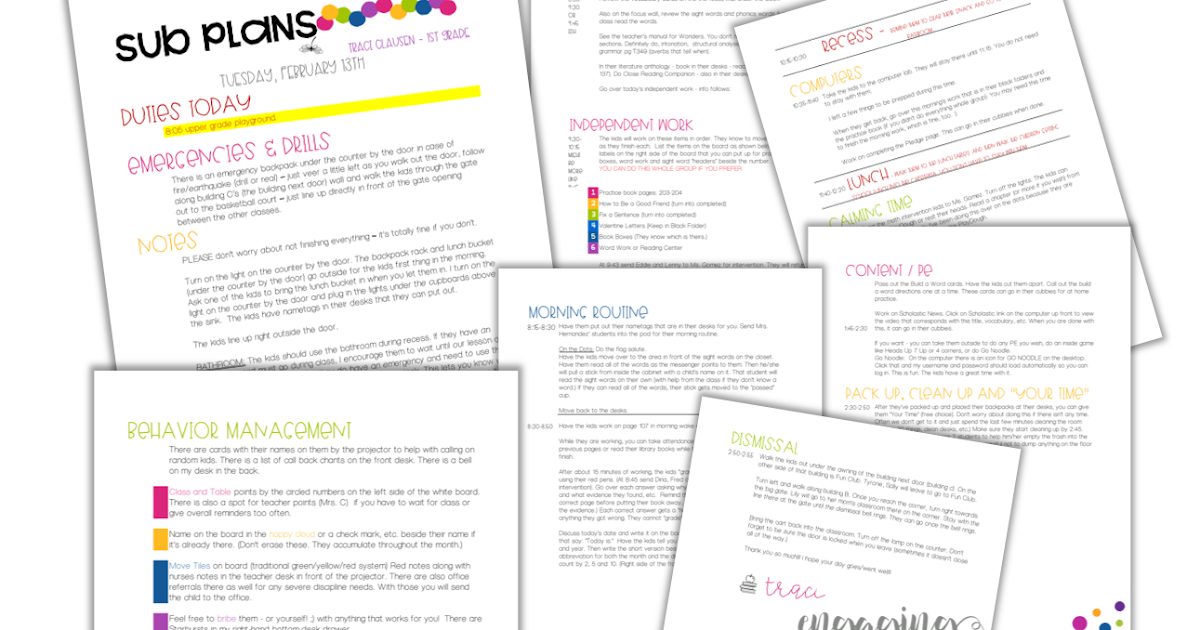 Blog Hoppin': Sub Plans Made Easy with a FREEBIE and a SCHOLASTIC ...