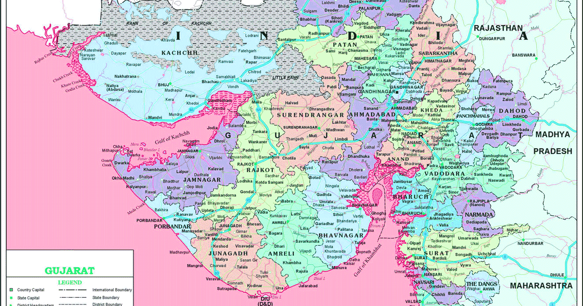 Download Gujarat,India,World Map Free Pdf