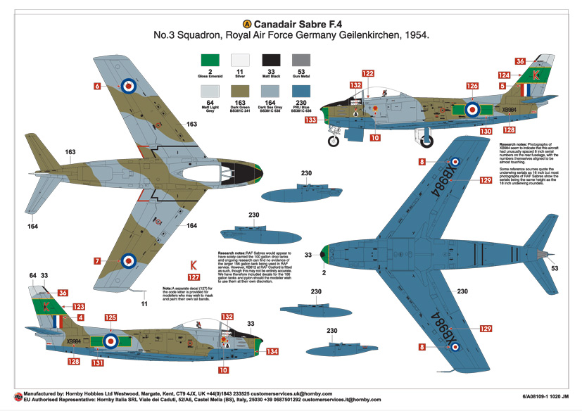 Apuntes de Modelismo: New Canadair Sabre F.4 from Airfix