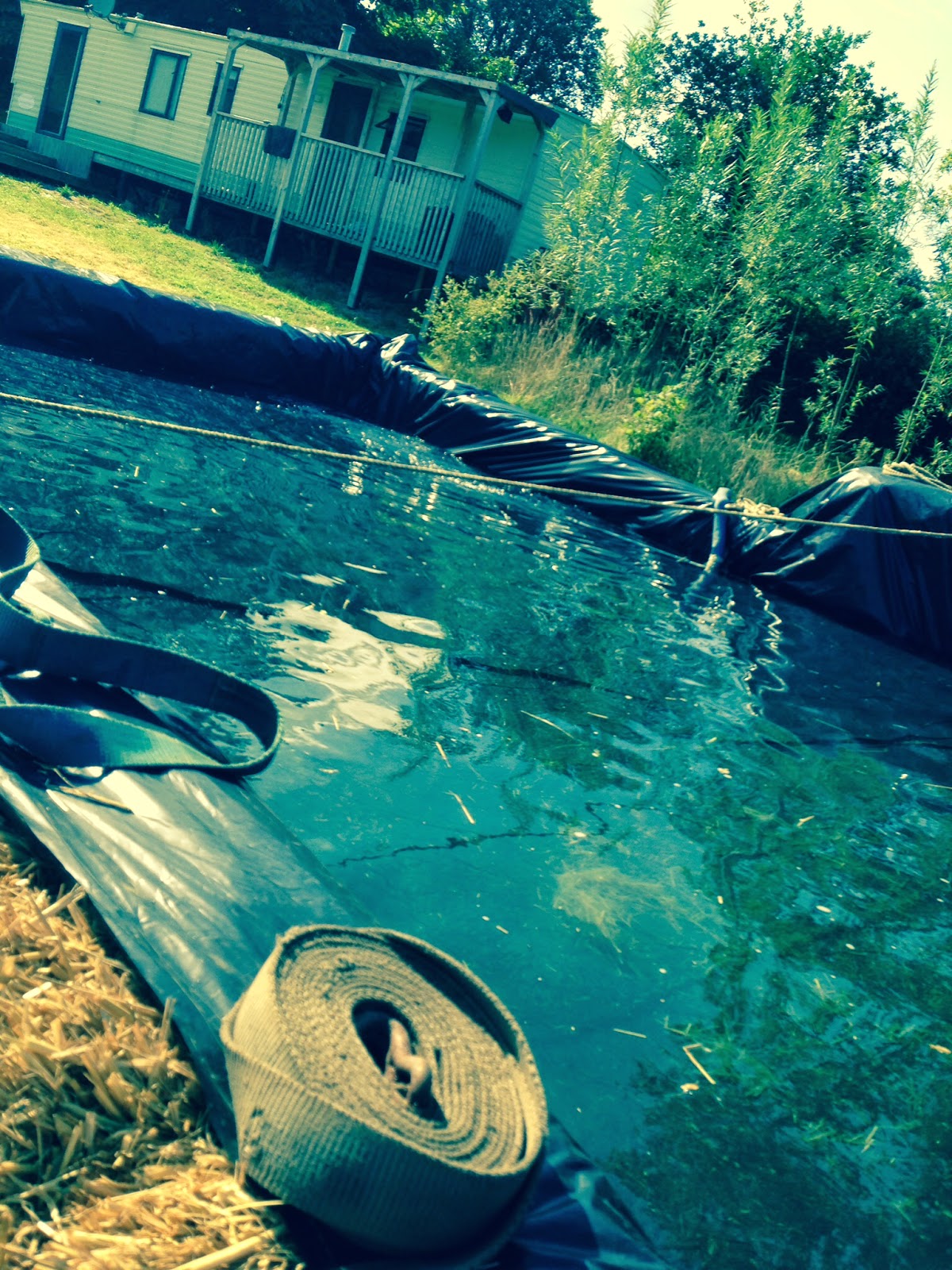 Fron Rafel Wales: Straw bale pool