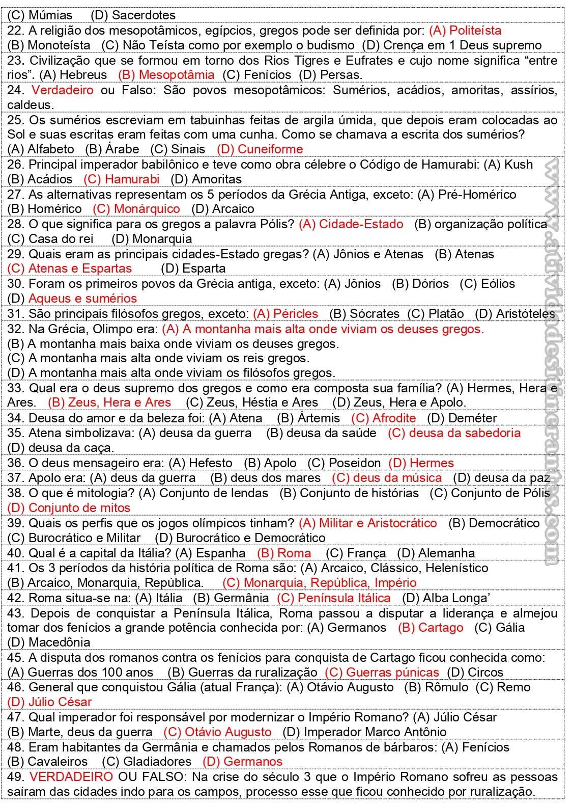 Perguntas E Resposta De Historia - REVOEDUCA Perguntas E Resposta De Historia - REVOEDUCA