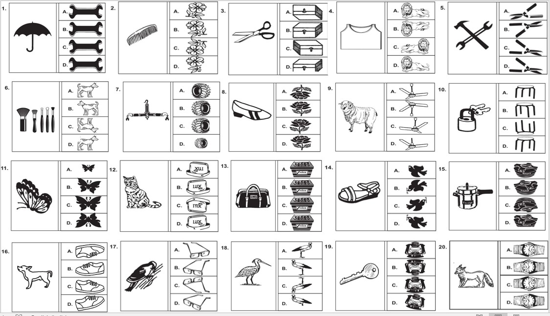 RRB ALP PSYCHO - MEMORY TEST - MATCHING PICTURES PRACTICE TEST