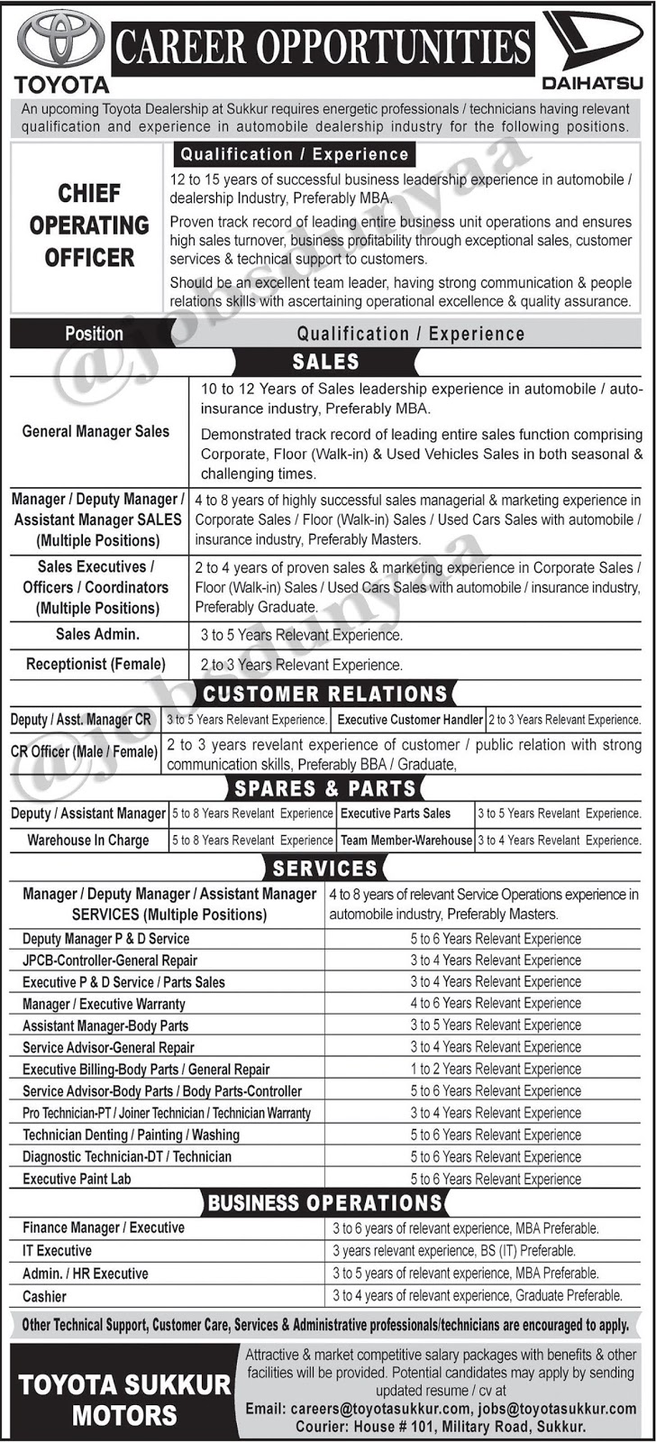 Toyota Jobs 2020 Jobs - Jobs Dunya - Govt Private Jobs Result Education