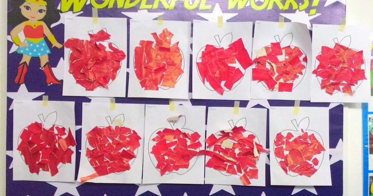 Apple Tear and Paste Activity