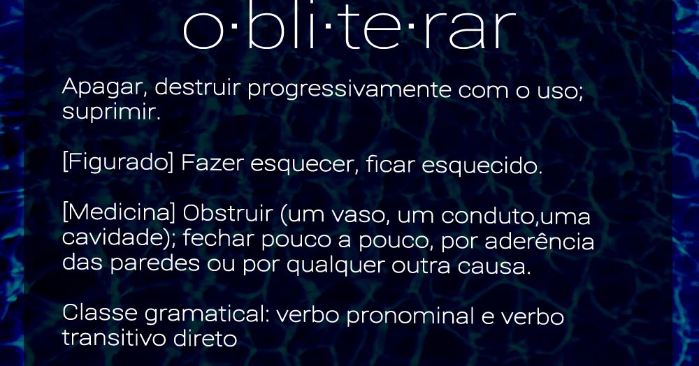 [Palavra] Obliterar | Timeline