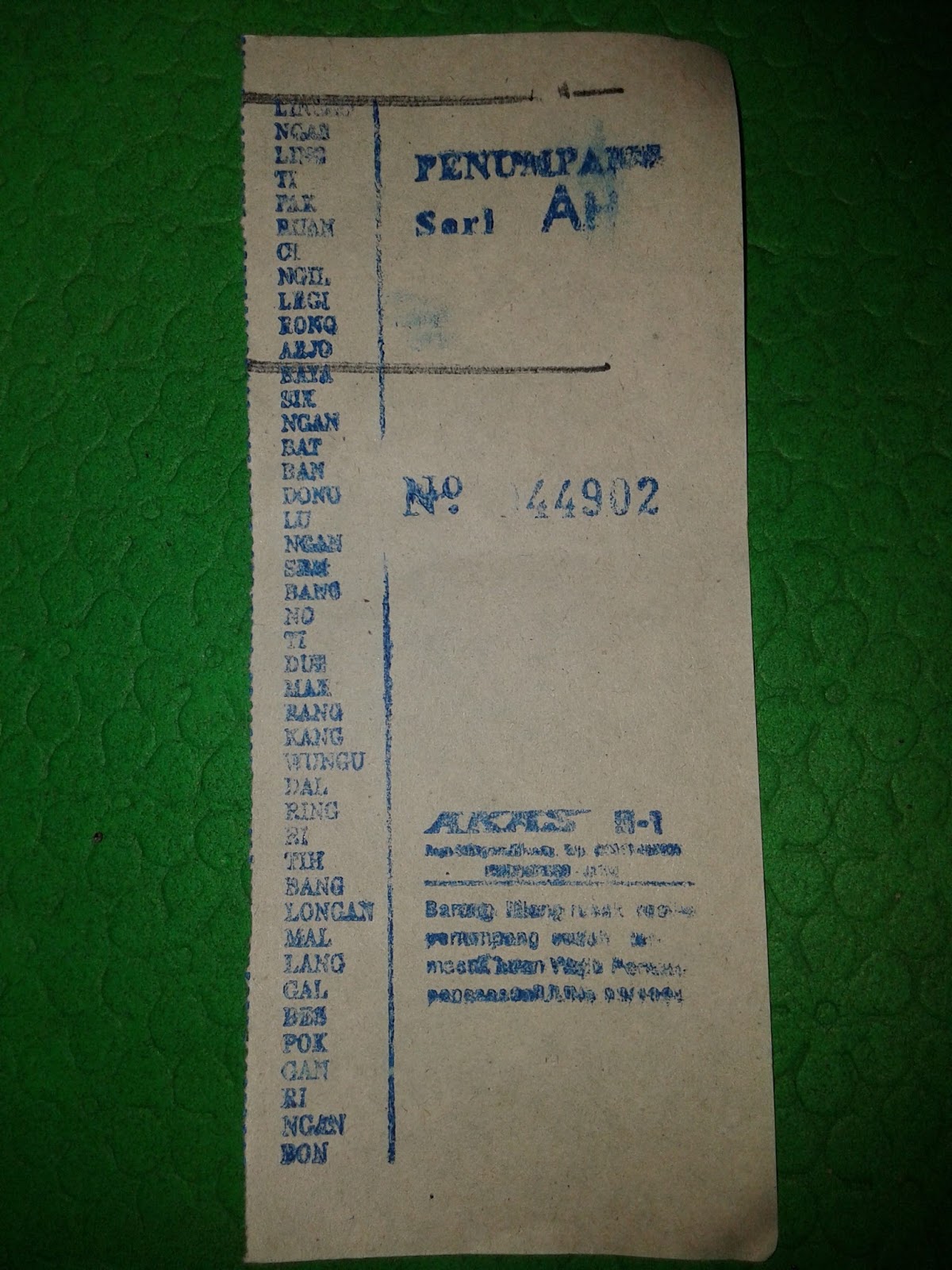 Caper Touring "One Stop Journey": Koleksi Karcis Bus