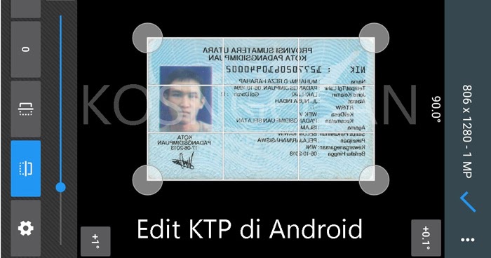 Cara mengedit KTP dan SIM hasil scan di HP Android - kosngosan