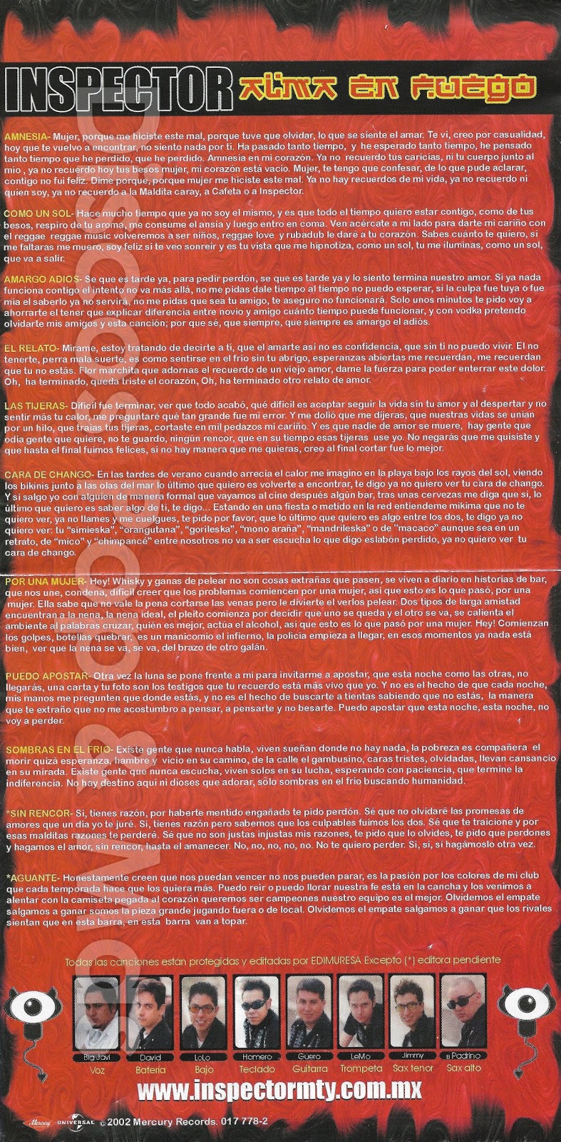 Discos Pop & Mas: Inspector - Alma en Fuego