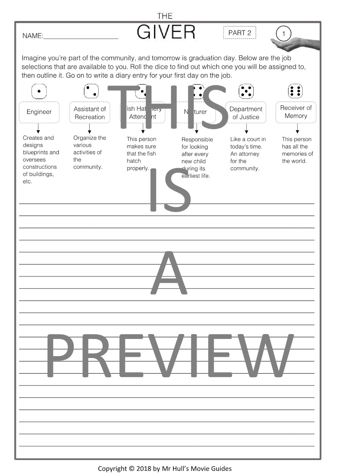 The Giver Movie Guide + Activities - Answer Key Included ~ Movie Guides ...