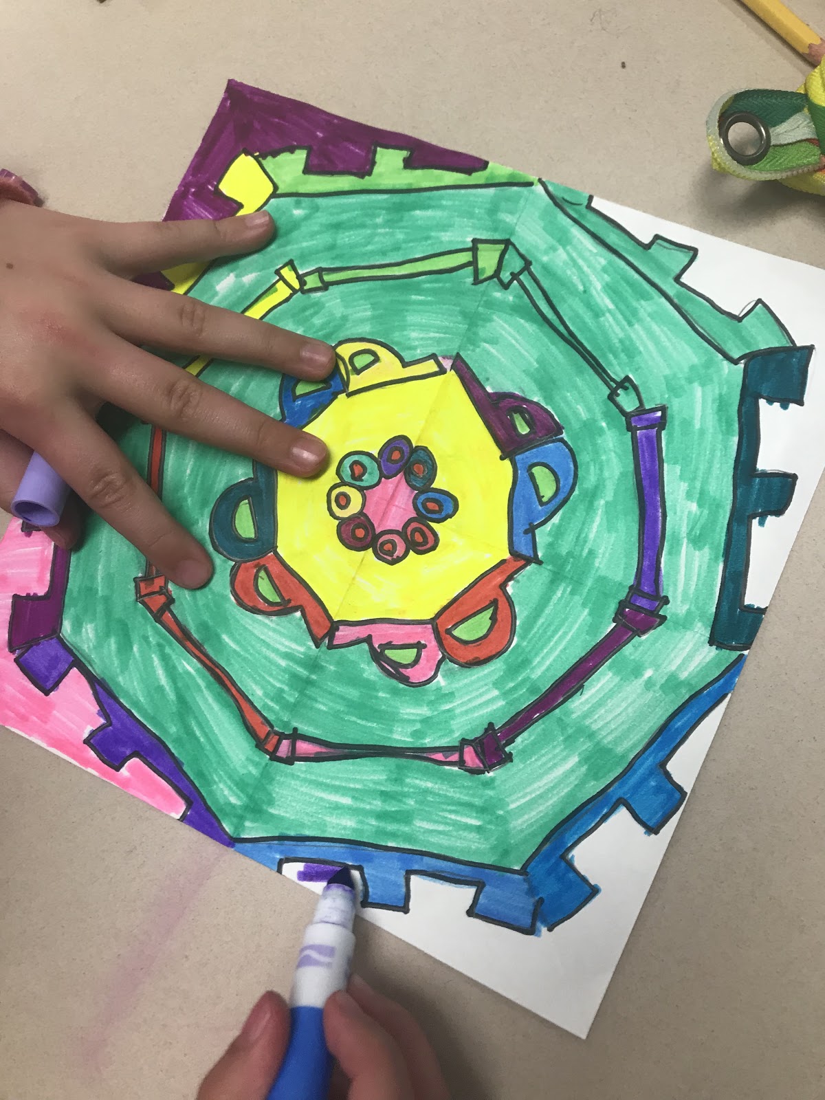 Elements of the Art Room: 5th grade radial symmetrical name art