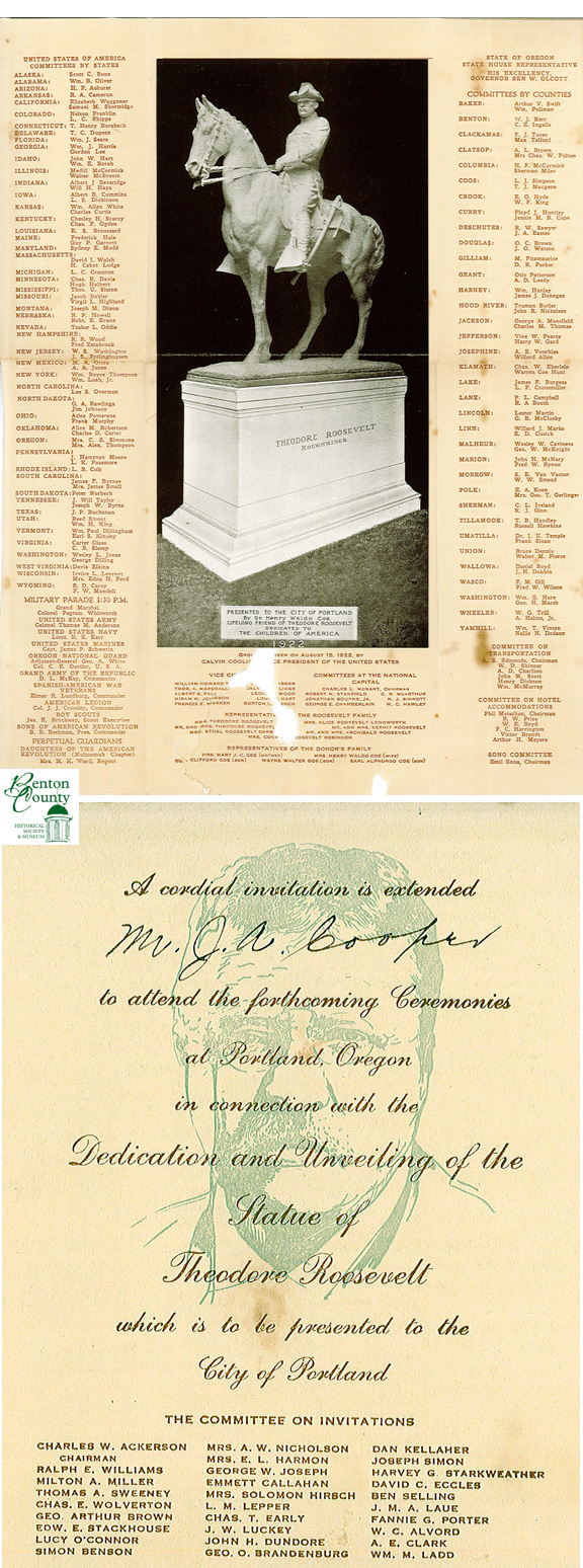 Benton County Museums: President Theodore Roosevelt artifacts at Benton ...