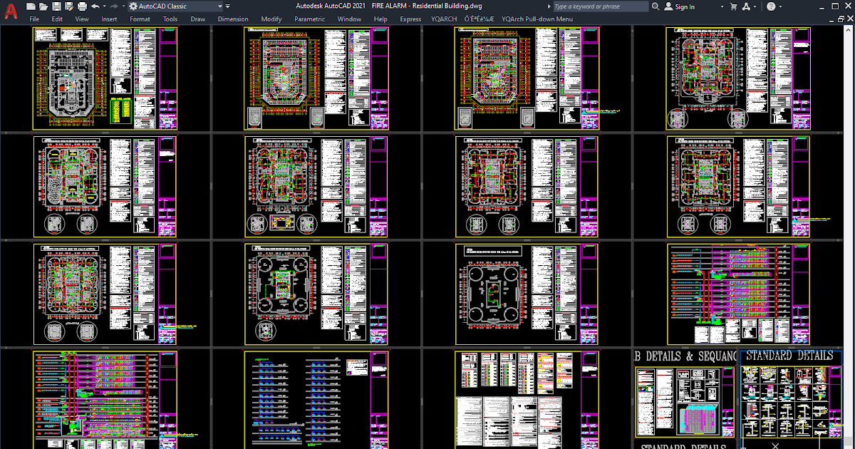 Fire Alarm System for A Residential Building [DWG]