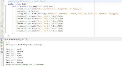 Progam Menampilkan Nama Hari pada Java Menggunakan Array - IDXIT