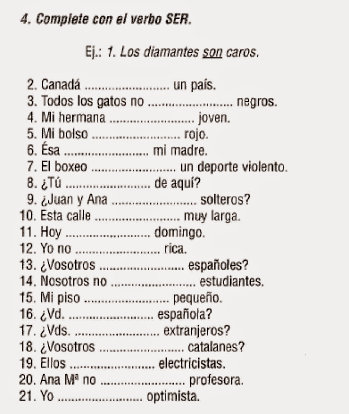 ¡Aprende Español! : EL VERBO SER (PRESENTE) (A1)