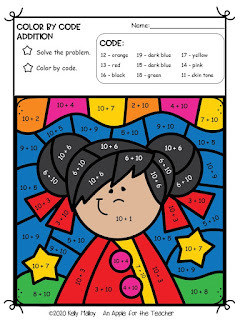 An Apple For The Teacher: Chinese New Year Color By Number Math Facts ...