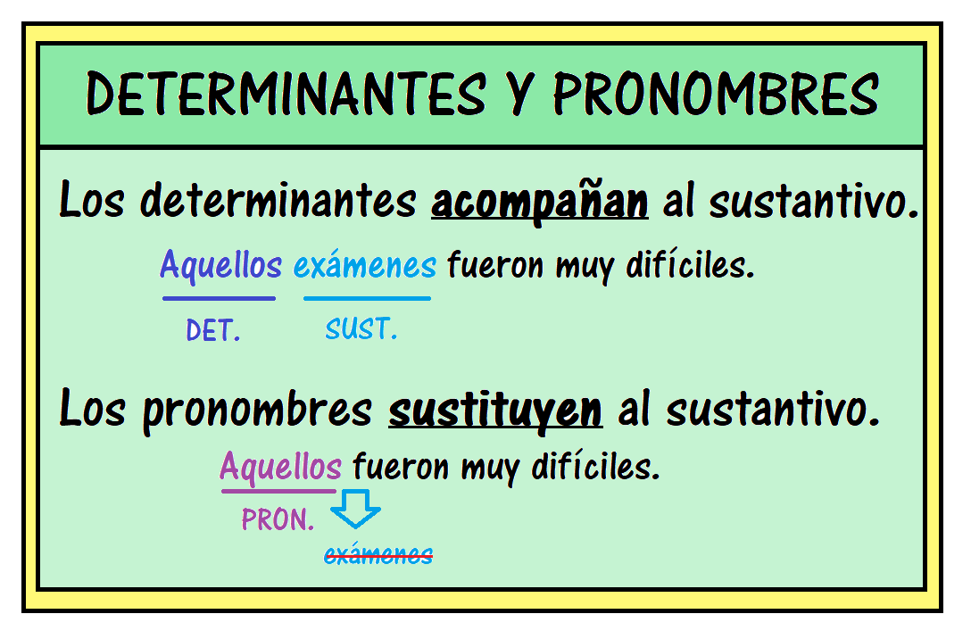 Día 18: Determinantes y pronombres