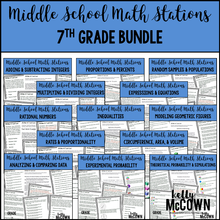 Kelly McCown: 7th Grade Middle School Math Stations