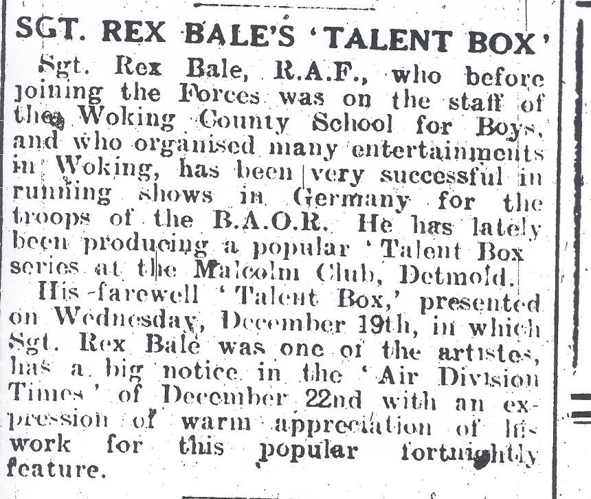 Woking County Grammar School For Boys Rex Bale Woking County Grammar School For Boys Rex Bale