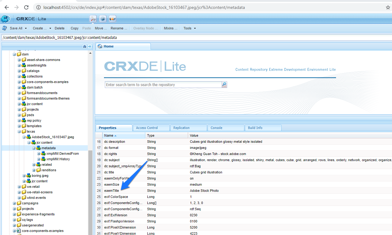 Experiencing Adobe Experience Manager Aem Cq Aem 6530 Touch Ui Assets Console Add Metadata