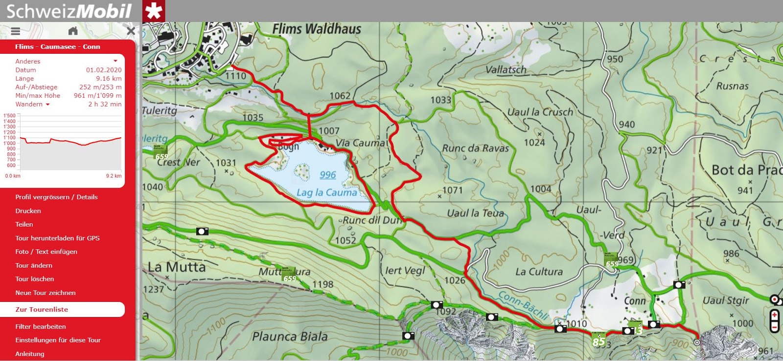 Sommerliche Wanderung Flims - Caumasee - Conn und zurück mit dem ...